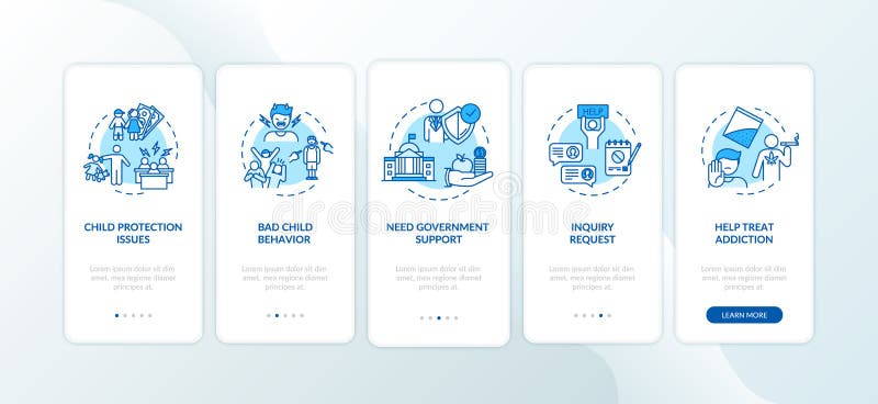 Government Protection Onboarding Mobile App Page Screen with Concepts ...