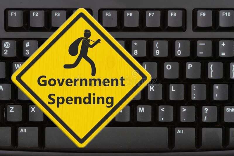 Government Spending Warning with Thief Sign Stock Image - Image of ...