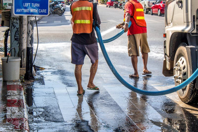 Government Worker Cleaning the Street Stock Photo - Image of service ...