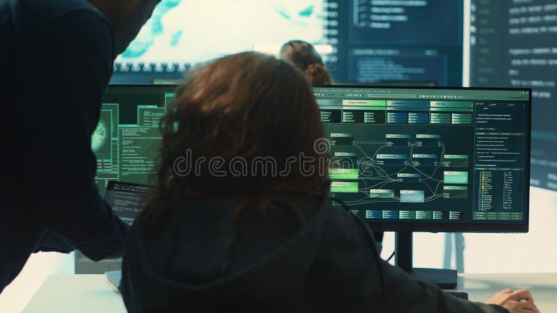 Governmental Hackers Team Working on Digital Security and Cyber Defense ...