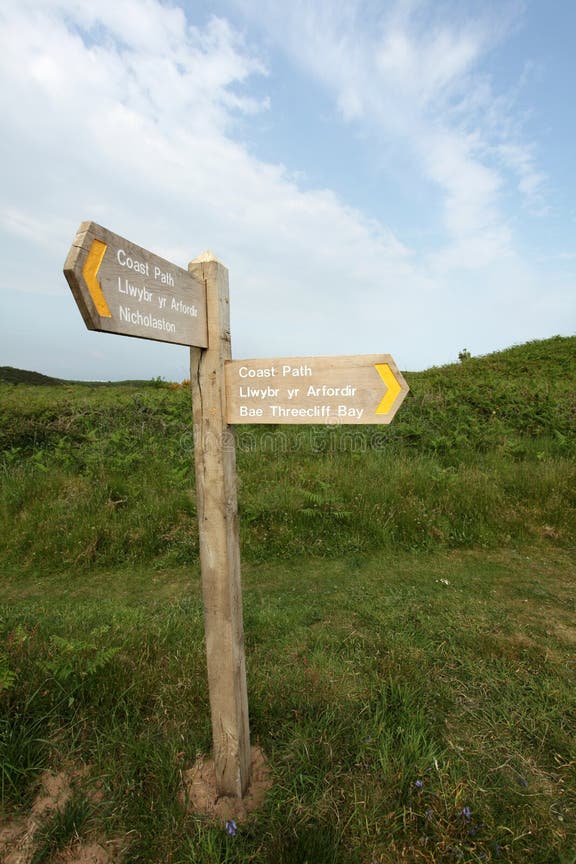 Gower Coast signs in welsh stock photo. Image of holiday - 25070082