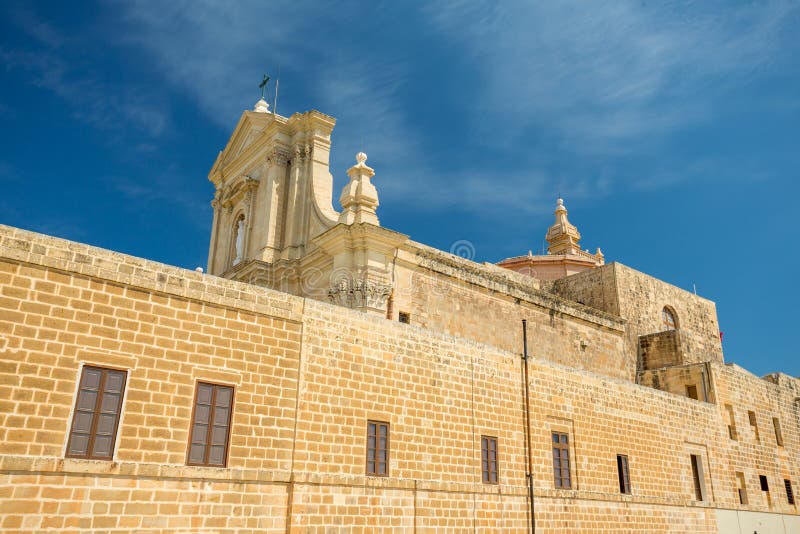 Gozo Cathedral, Victoria Rabat, Malta Stock Image - Image of medieval ...
