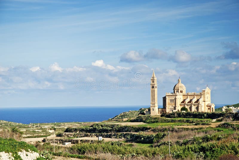 Gozo Island Landscape in Malta Stock Photo - Image of church, travel ...