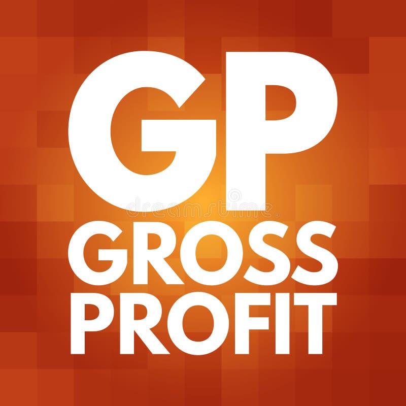GP, Gross Profit. Concept with Keywords, Letters and Icons. Flat Vector ...