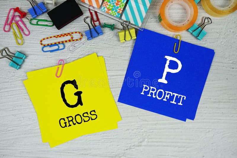 GP - Gross Profit Text on Stick Note with Stationery on Concrete ...