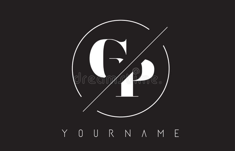 GP Letter Logo with Cutted and Intersected Design Stock Vector ...