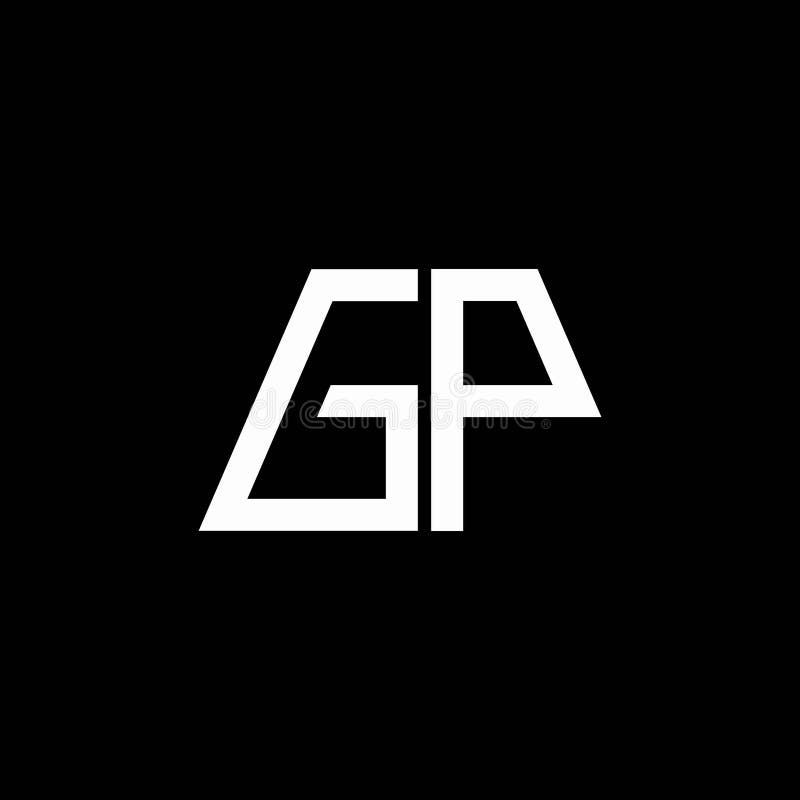 GP Logo Abstract Monogram Isolated on Black Background Stock Vector ...
