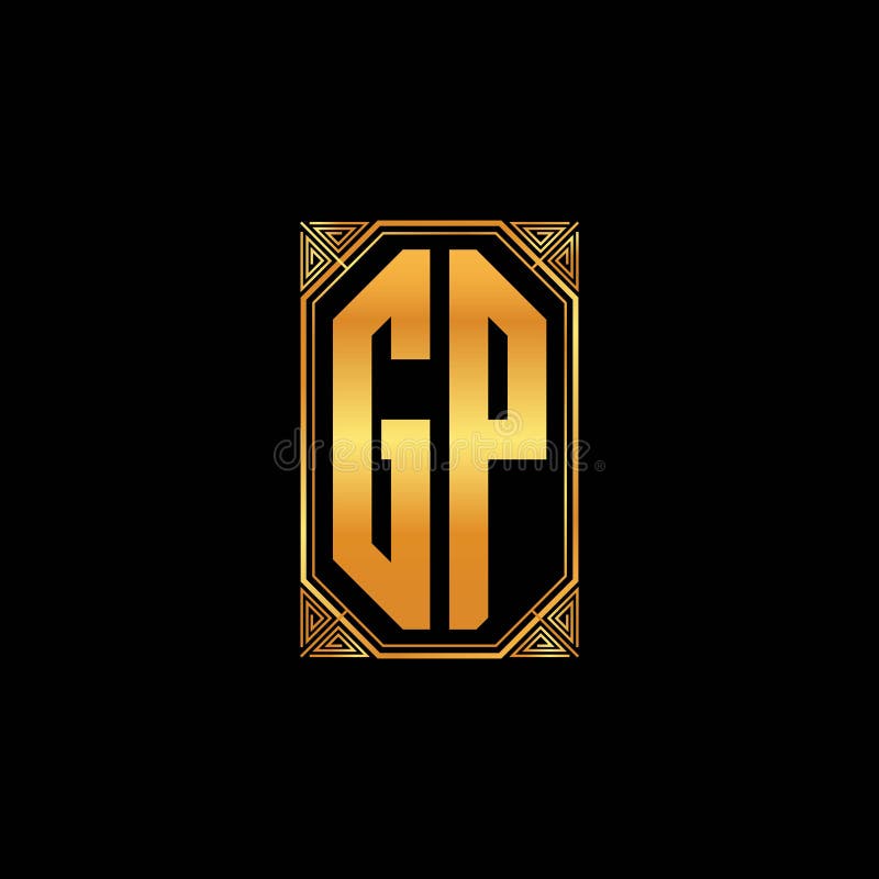 GP Logo Letter Geometric Golden Style Stock Vector - Illustration of ...