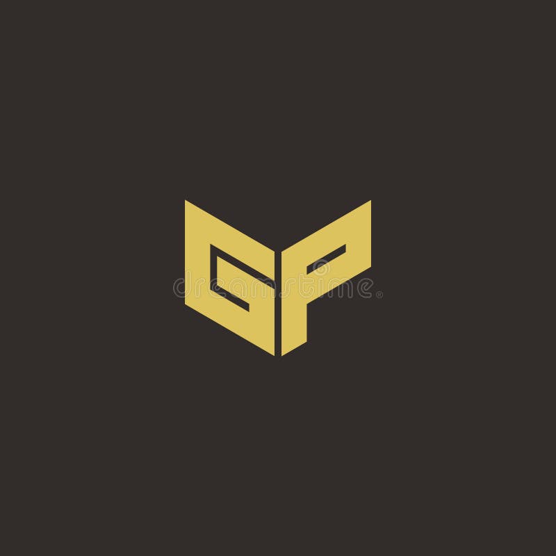GP Logo Letter Initial Logo Designs Template with Gold and Black ...