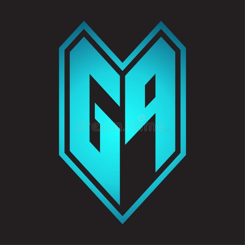 GP Logo Monogram with Emblem Line Style Isolated on Blue Gradient ...