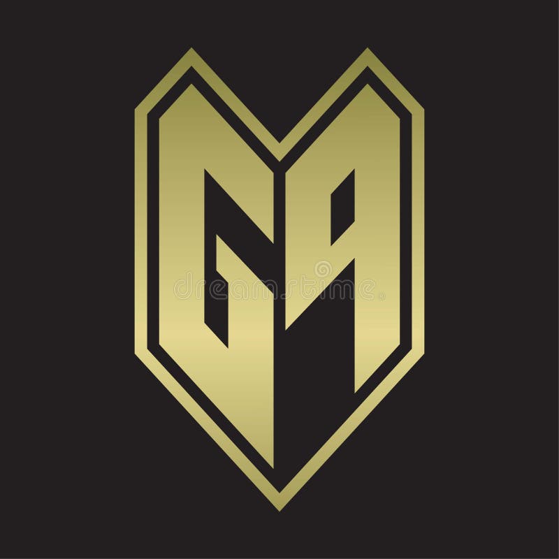 GP Logo Monogram with Emblem Line Style Isolated on Gold Colors Stock ...