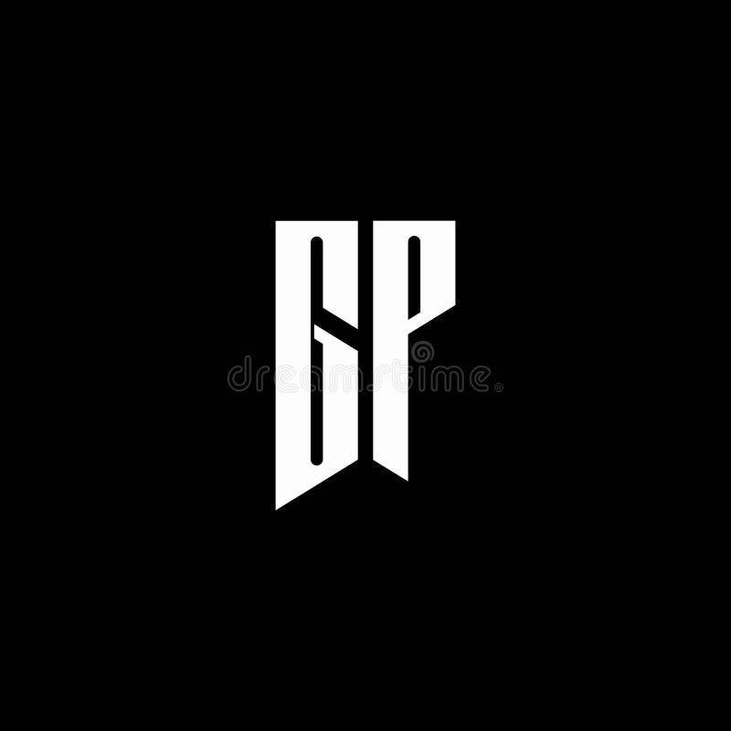 GP Logo Monogram with Emblem Style Isolated on Black Background Stock ...
