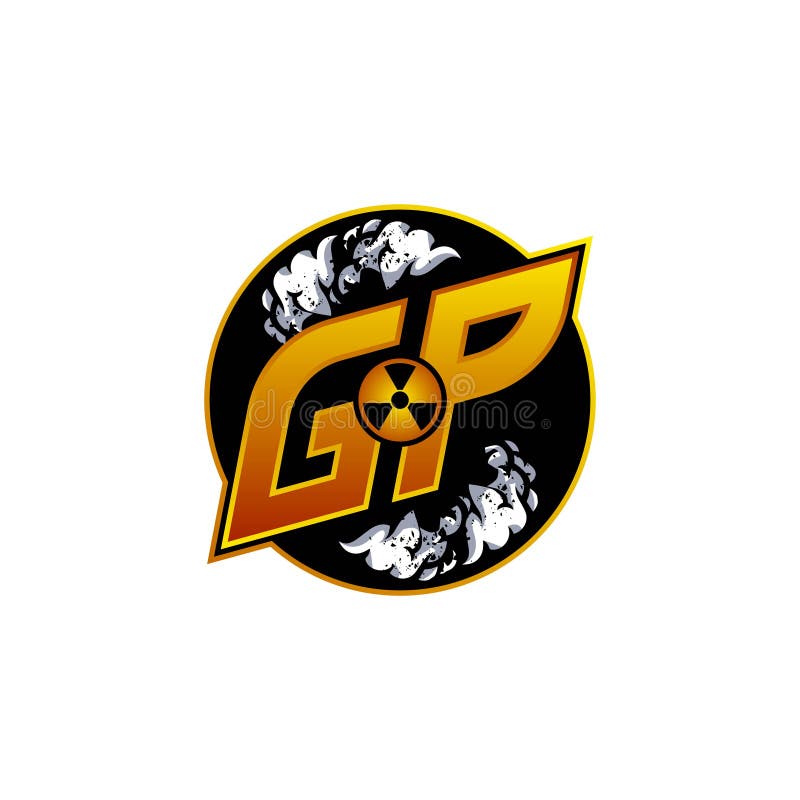 GP Logo Monogram ESport Gaming with Gas Shape Design Stock Vector ...