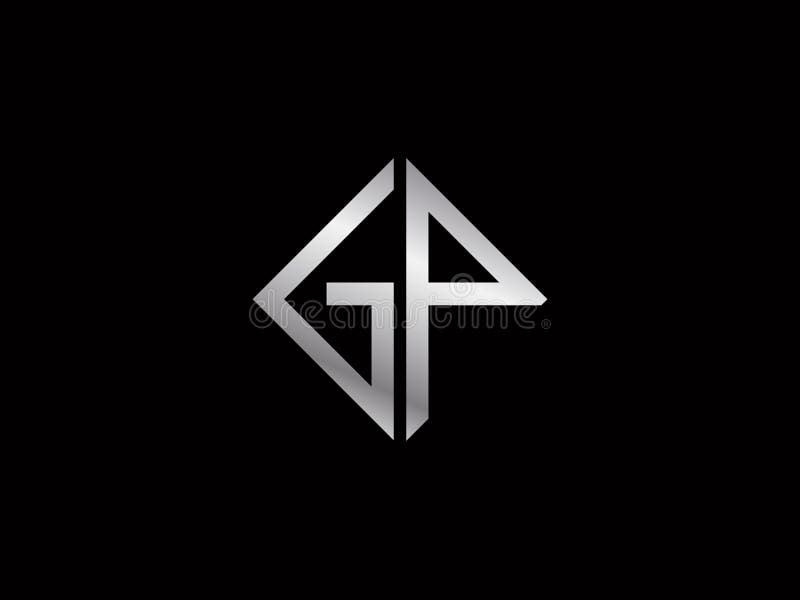 GP Square Shape Silver Color Logo Stock Vector - Illustration of gold ...