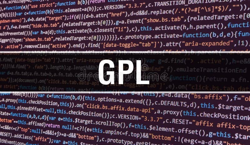 Gpl Concept With Random Parts Of Program Code Gpl With Programming Code Abstract Technology