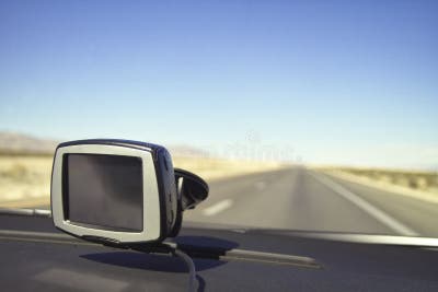 Gps stock image. Image of windshield, highway, positioning - 5009377