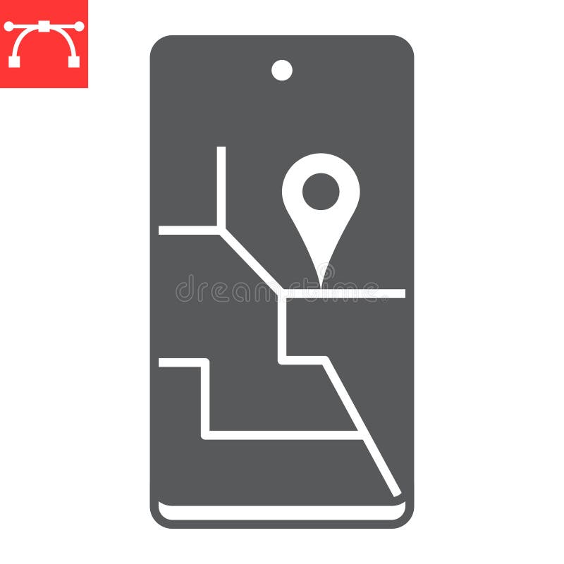 Gps app glyph icon stock vector. Illustration of pictogram - 296156958