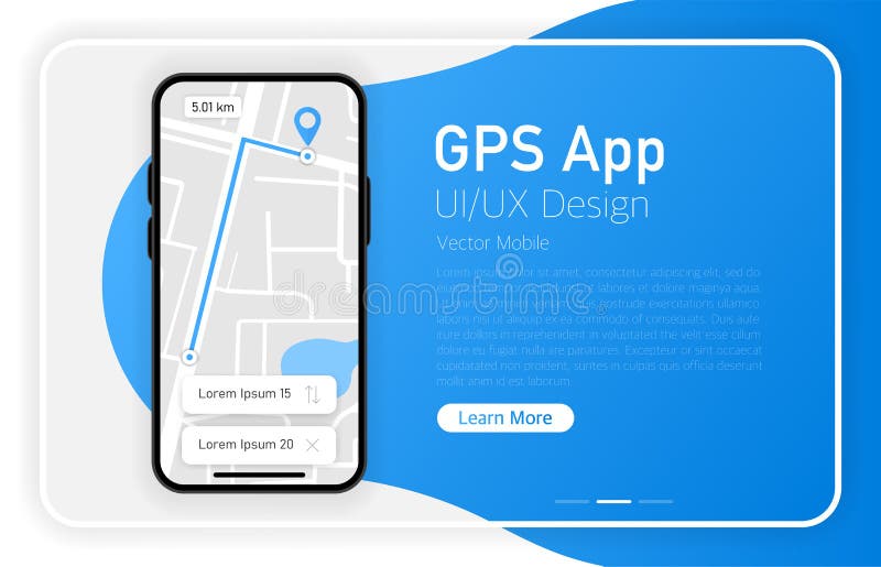 GPS App. Smartphone Blank Screen. Modern Design. Device Mockup. UI and ...