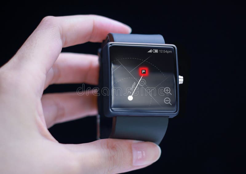 GPS Application with Smartwatch. Stock Photo - Image of smartwatch ...