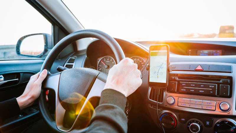 Road with GPS Navigation on City Map. Car Road, Street, Highway Roadmap ...