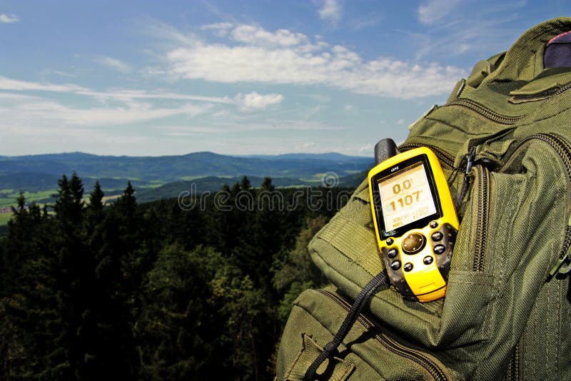 GPS with map stock photo. Image of hike, datum, finding - 11211112