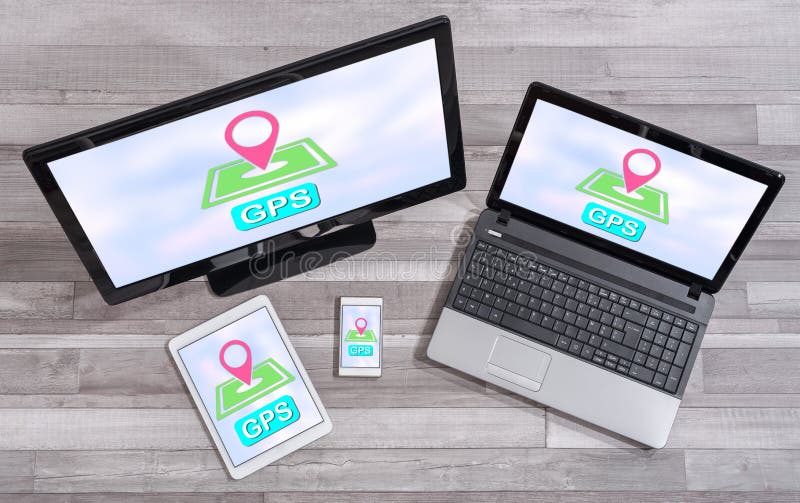 Gps Concept on Different Devices Stock Photo - Image of pointer ...