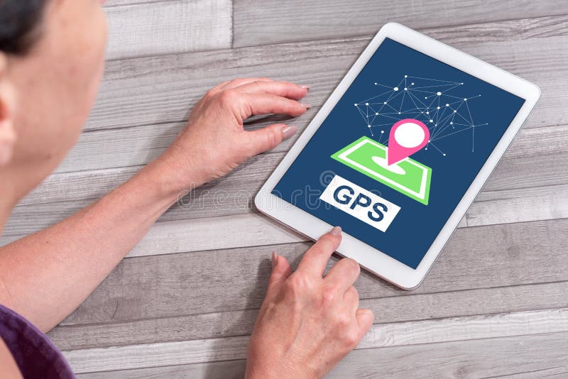Gps concept on a tablet stock image. Image of digital - 151800993