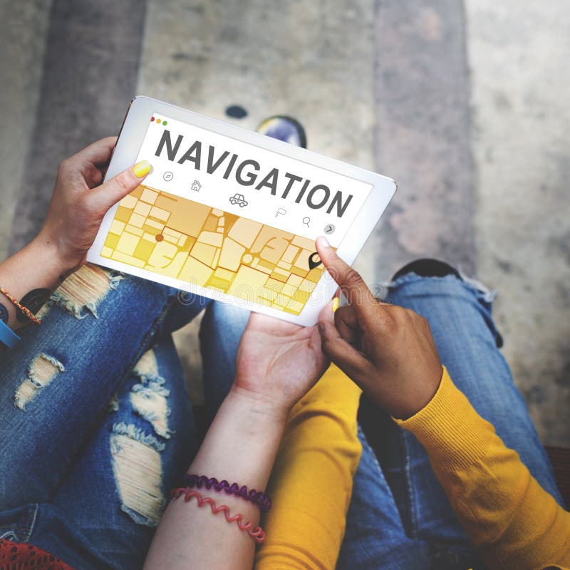 GPS Destination Route Map Graphic Concept Stock Image - Image of ...