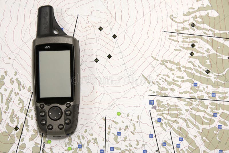 GPS with map stock photo. Image of hike, datum, finding - 11211112
