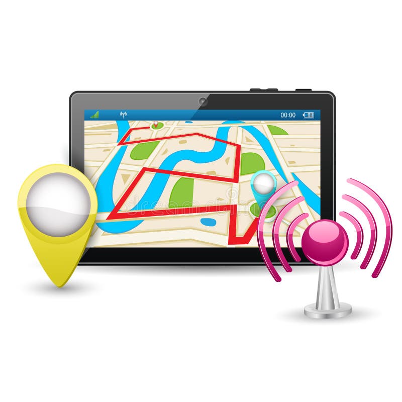 Generic GPS Navigation Device Stock Vector - Illustration of drive ...