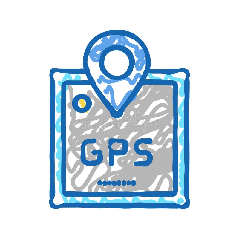 Gps Device Icon Doodle Illustration Stock Illustration - Illustration ...