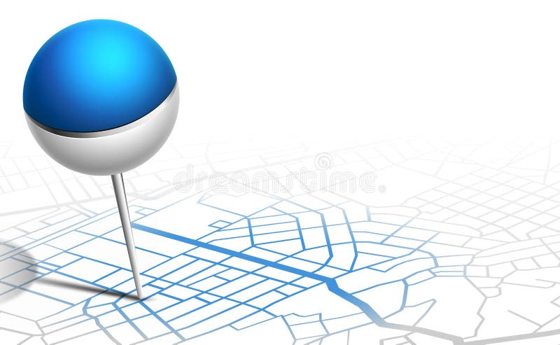 Gps Pin Blue Color Drop in Paper Map Stock Vector - Illustration of ...