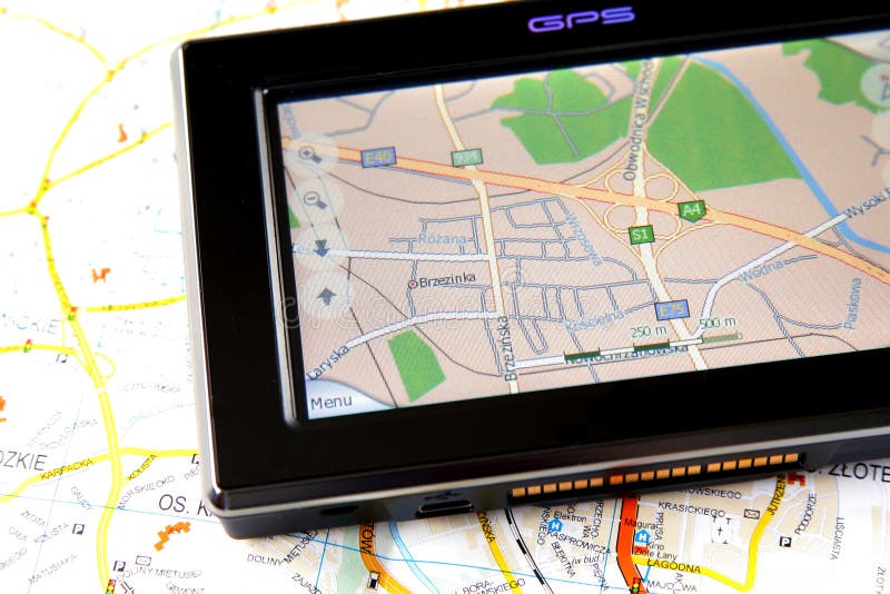 GPS e mapa imagem de stock. Imagem de transporte, destino - 4087643