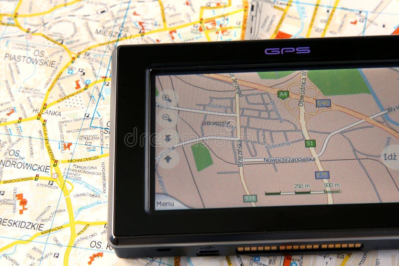 GPS e mapa imagem de stock. Imagem de sentidos, perdido - 4114283