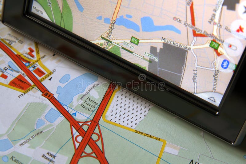 GPS e mapa imagem de stock. Imagem de global, consola - 4686141