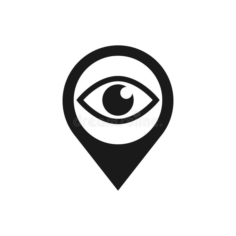 Gps Eye Icon, Eye Point Location and Map Vector Stock Vector ...