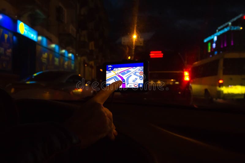 GPS or Global Positioning System Car Navigation Device Stock Image ...