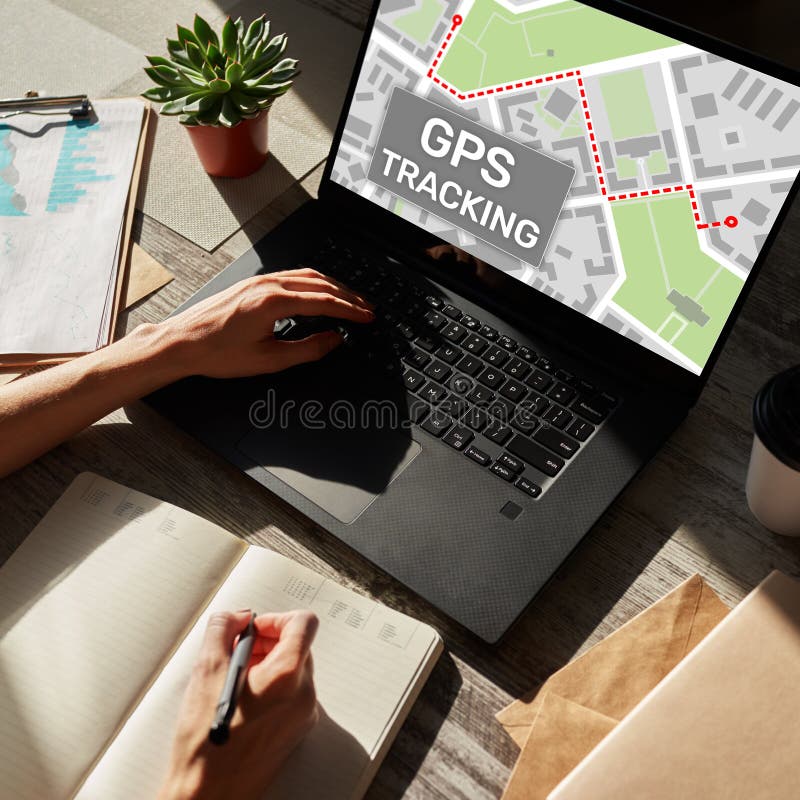 GPS Tracking Map on Smartphone Screen. Global Positioning System ...