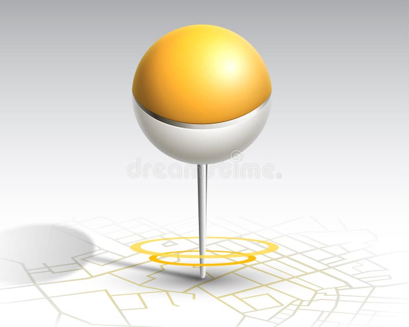 Gps Pin Icon Gold Color a To F Point Showing Form the Street Map on ...