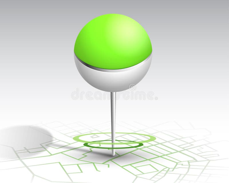 GPS.green Color Pin Dropping at Location on Map Stock Vector ...