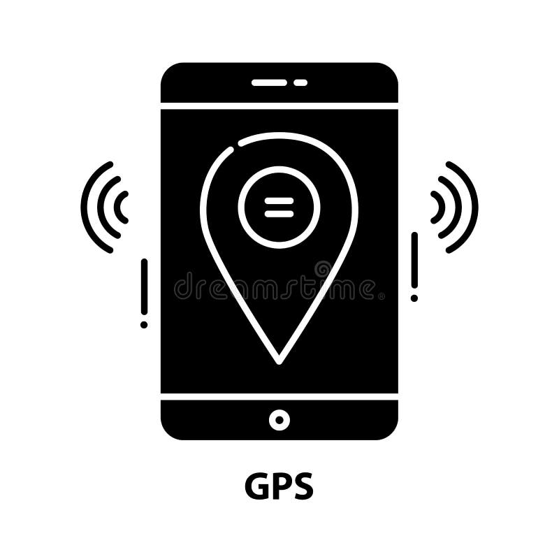 Gps Icon, Black Vector Sign with Editable Strokes, Concept Illustration ...