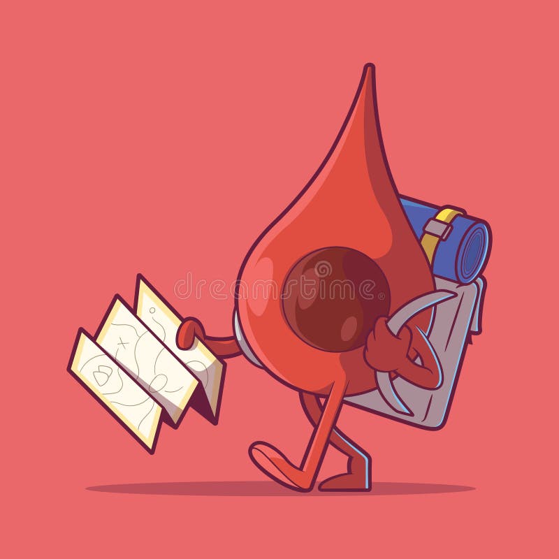 GPS Icon Character Holding a Map and a Backpack Vector Illustration ...