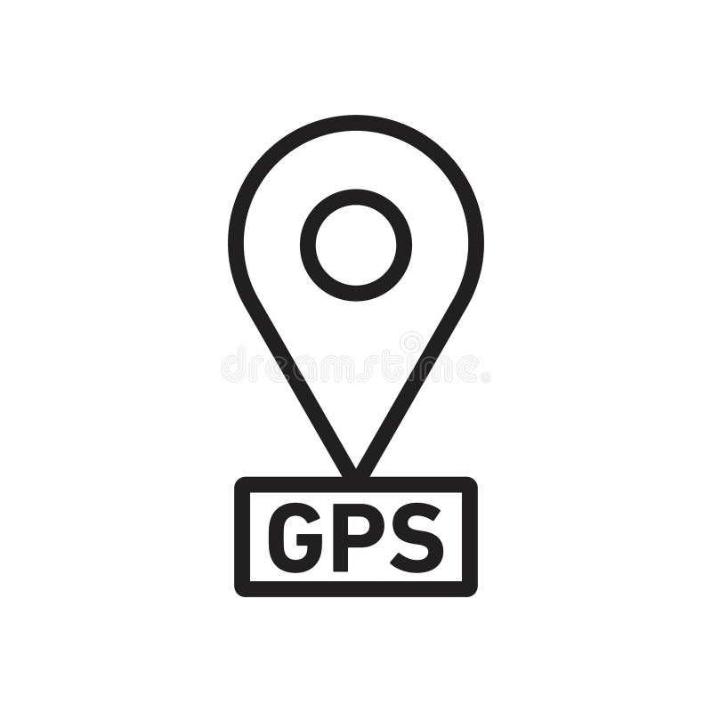 Gps Icon Simple Thin Outline Stock Vector - Illustration of white, line ...