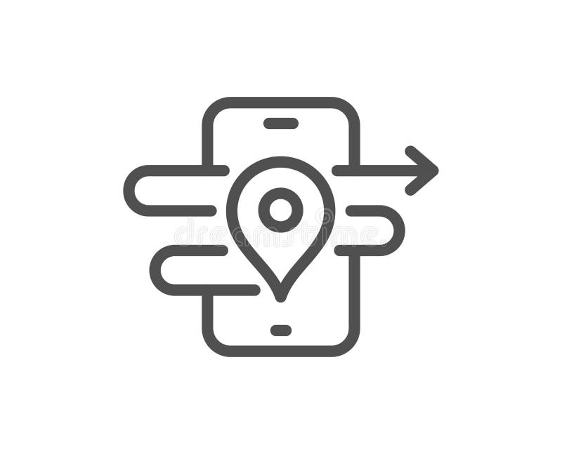 GPS Line Icon. Phone Navigation Map Sign. Vector Stock Vector ...