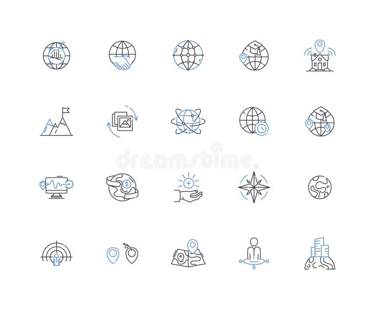 GPS Line Icons Collection. Navigation, Tracking, Location, Satellite ...