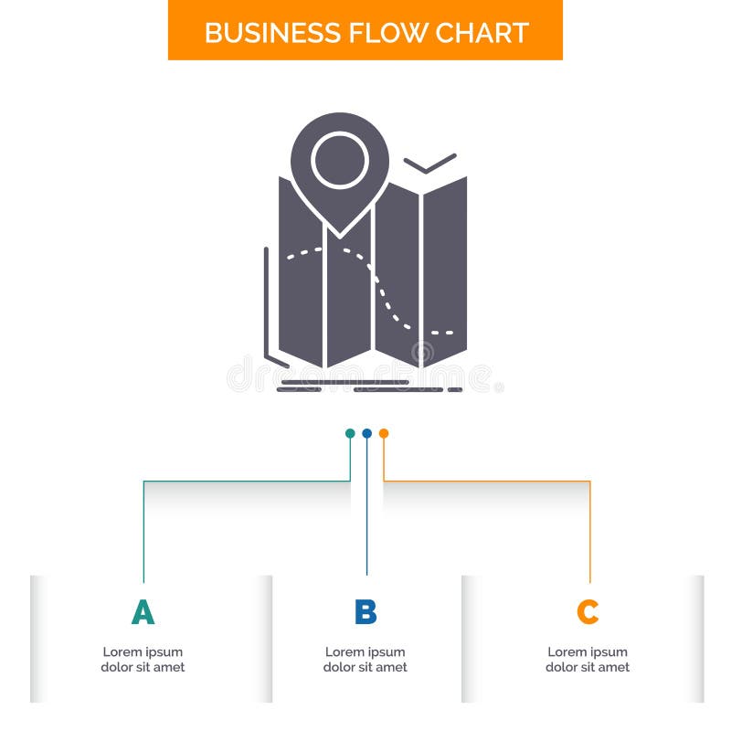 Gps, Location, Map, Navigation, Route Business Flow Chart Design with 3 ...