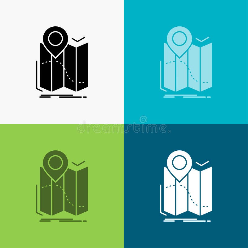 Gps, Location, Map, Navigation, Route Icon Over Various Background ...