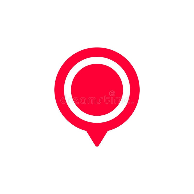 Gps Location Pin Icon in Bold Red with Simple Circular Design for Map and Navigation Apps Stock ...