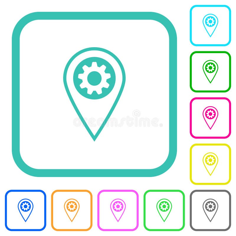 GPS Location Settings Vivid Colored Flat Icons Stock Vector ...