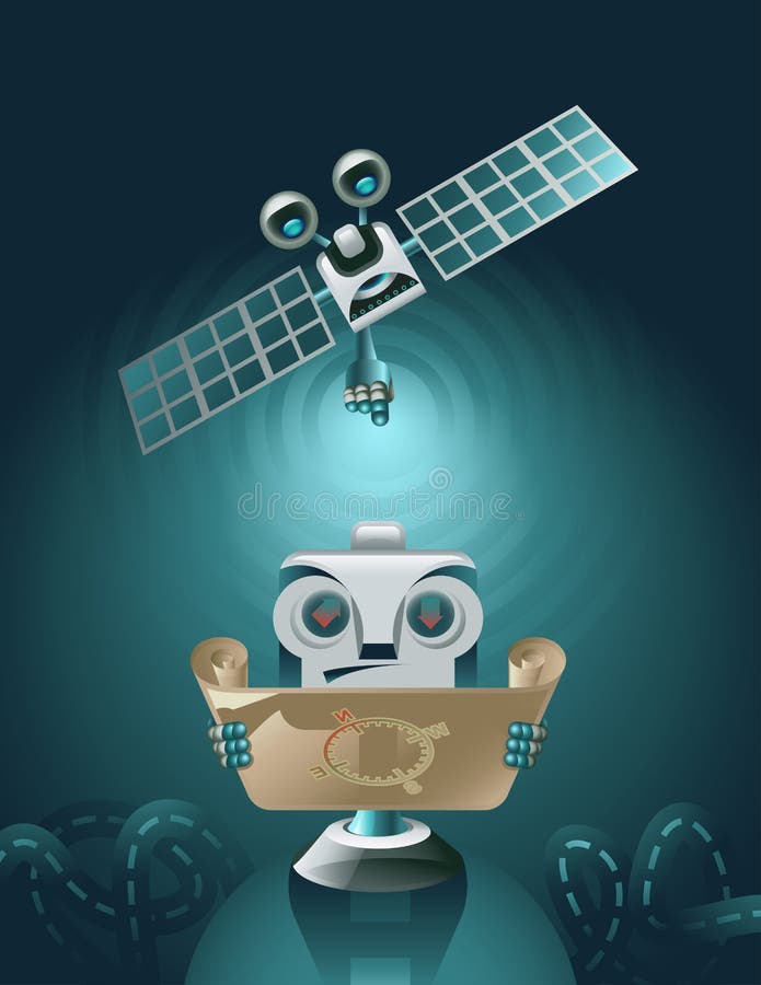 GPS Lost in the Night stock vector. Illustration of rose - 25772527